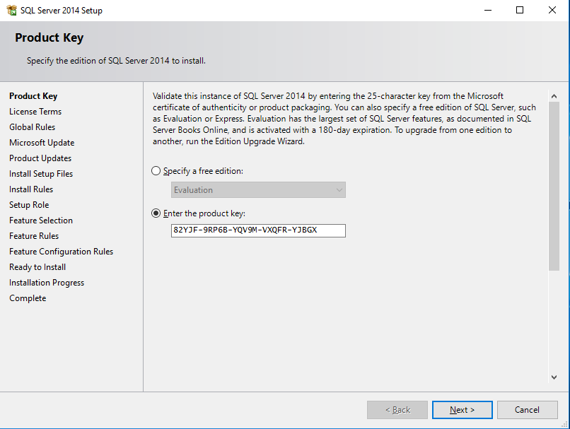 SQL Server 2014 Installation Screenshots – e-Squillace