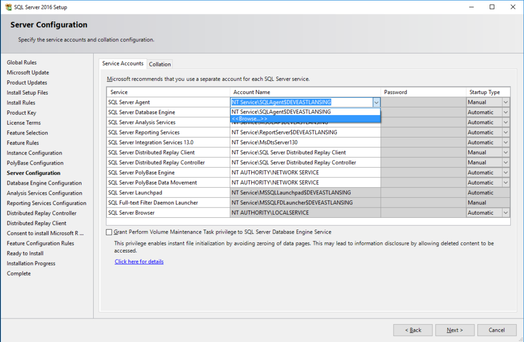 SQL Server 2016 Installation Screenshots – e-Squillace