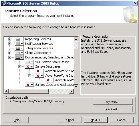SQL Server 2005 Installation screenshots – e-Squillace