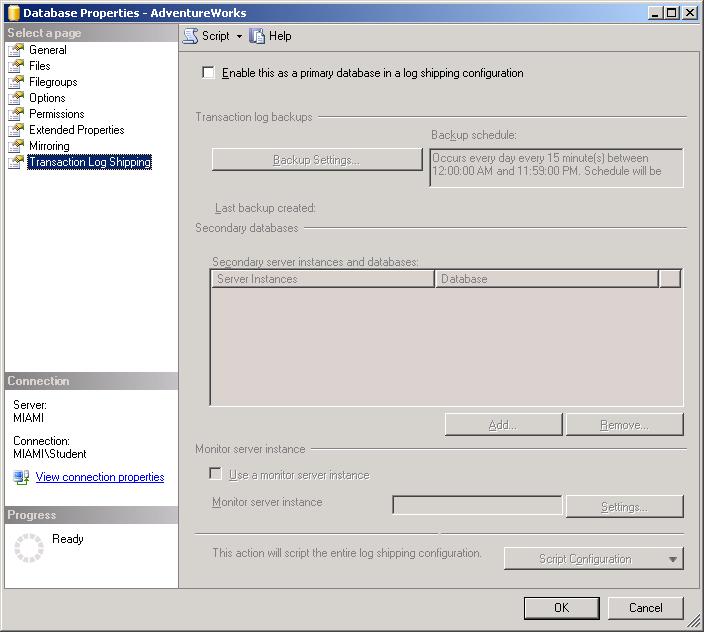 Log Shipping Configuration Sql Server 2005 E Squillace