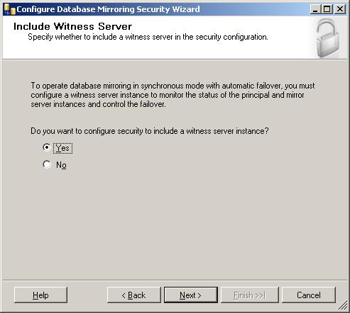 SQL Server 2005 Database Mirroring screenshots – e-Squillace