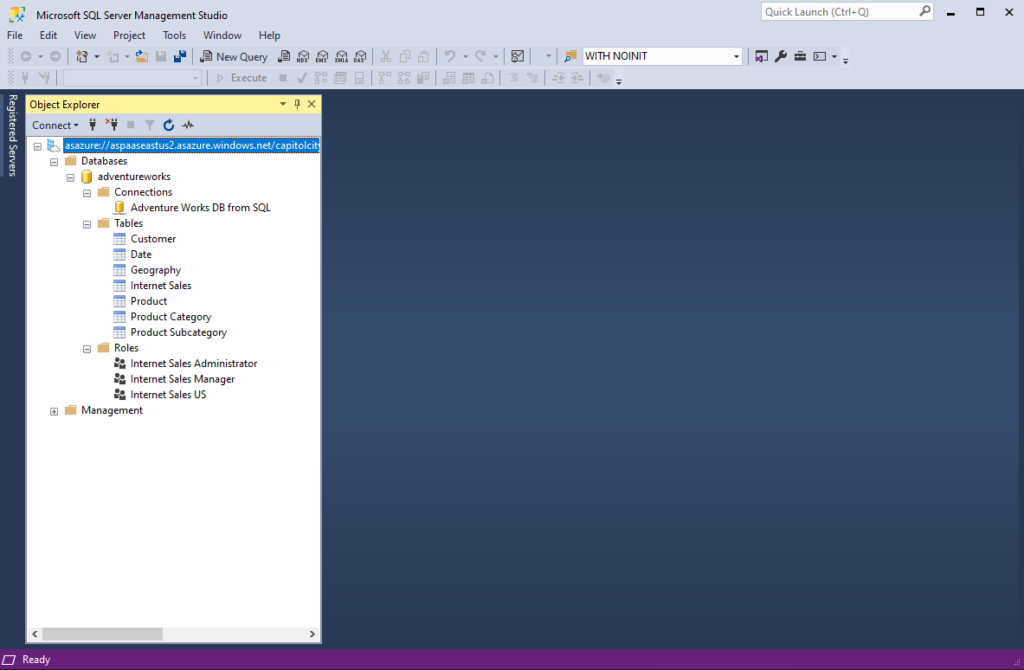 Create & Connect to Azure Analysis Services Instance – e-Squillace