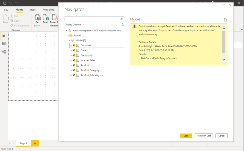 Create & Connect to Azure Analysis Services Instance – e-Squillace